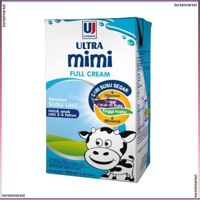 Jual UHT MILK ULTRA MIMI KIDS 125ML SUSU CAIR UHT USIA 2 - 6 TAHUN ...
