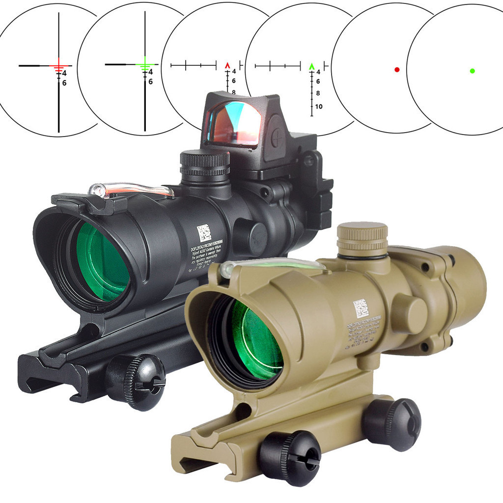 Jual Trijicon Hunting ACOG 4X32 1x32 Real Fiber Optics Red Green ...