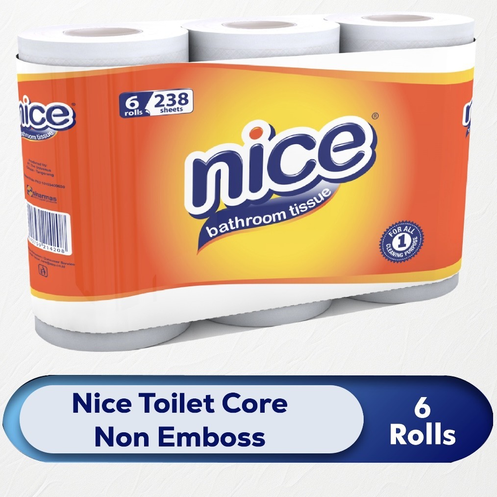 Jual Nice Toilet Core Non Emboss 6 Rolls 238 sheets 2ply | Shopee Indonesia