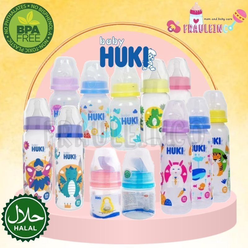 Jual *FRAULEINCO* HUKI Baby Botol Susu 60ml 120ml 240ml Dot Gepeng ...