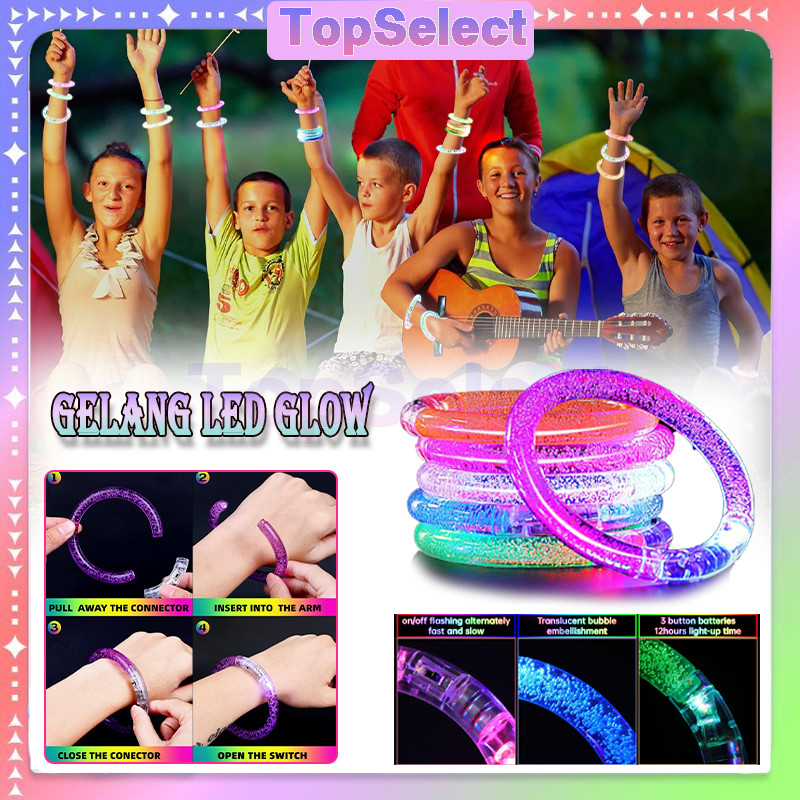 Jual Gelang Mainan Led Anak Nyala Warna Warni / Gelang Led / Acrylic ...