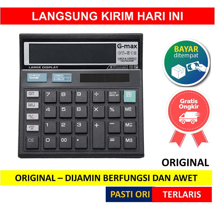 Jual KALKULATOR BESAR GMAX G MAX G-max GM-512 GM512 GM 512 12 Digit ...