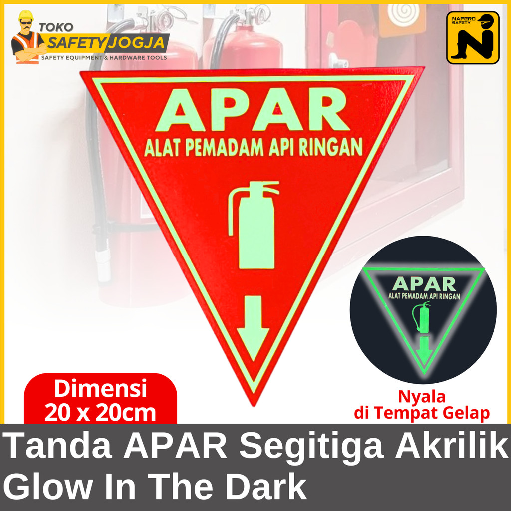 Jual Tanda APAR Segitiga Reflective Sign APAR 20x20cm Akrilik Reflekrif ...