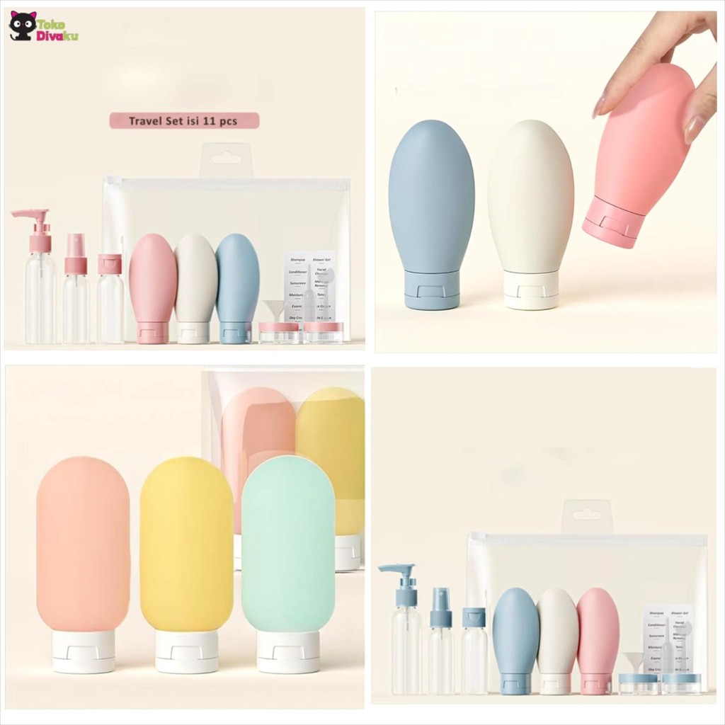 Jual BOTOL TRAVEL BOTTLE TUBE KIT SET SHAMPOO SABUN MANDI MINI SKINCARE ...