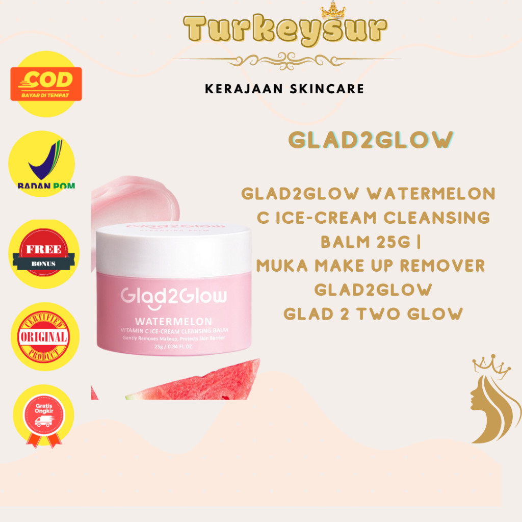 Jual Glad2Glow Watermelon Vitamin C Ice-Cream Cleansing Balm 25g ...