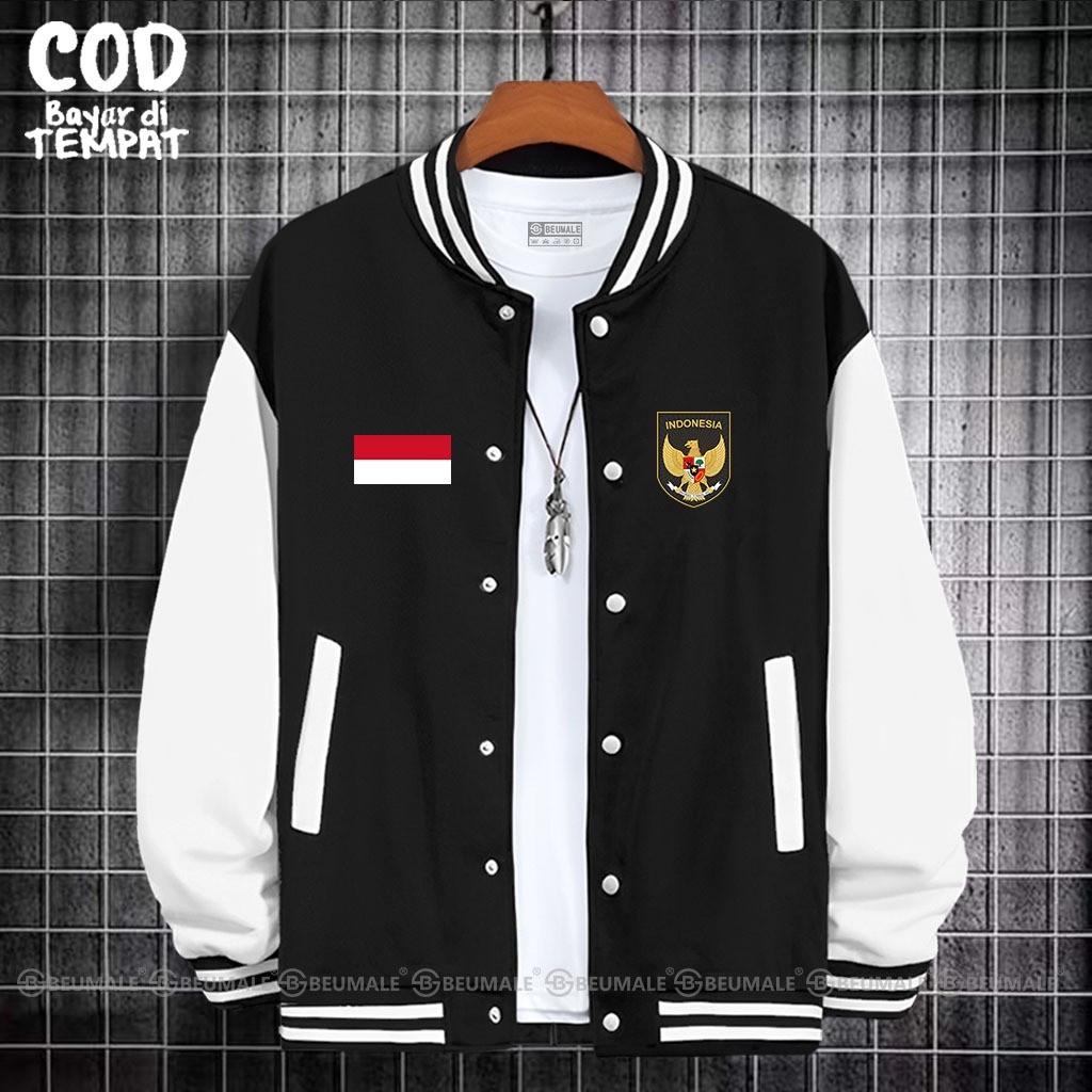 Jual BISA COD Jaket Bomber Varsity Baseball Kancing Bandera | Timnas ...