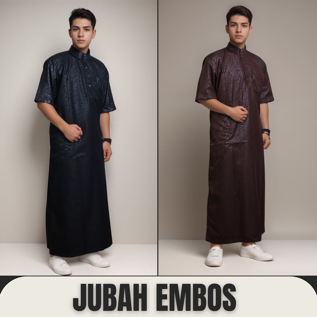 Jual Gamis Pria Jubah Pria Lengan Pendek Bahan Best Way Premium Embos ...