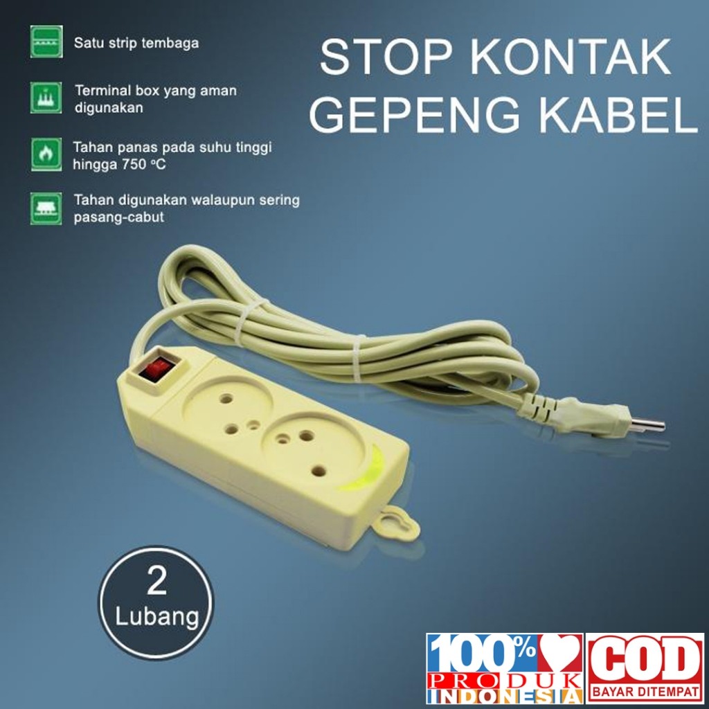 Jual Stop Kontak Gepeng 2 3 4 5 Lubang + Kabel 3 5 Full Meter SNI ...