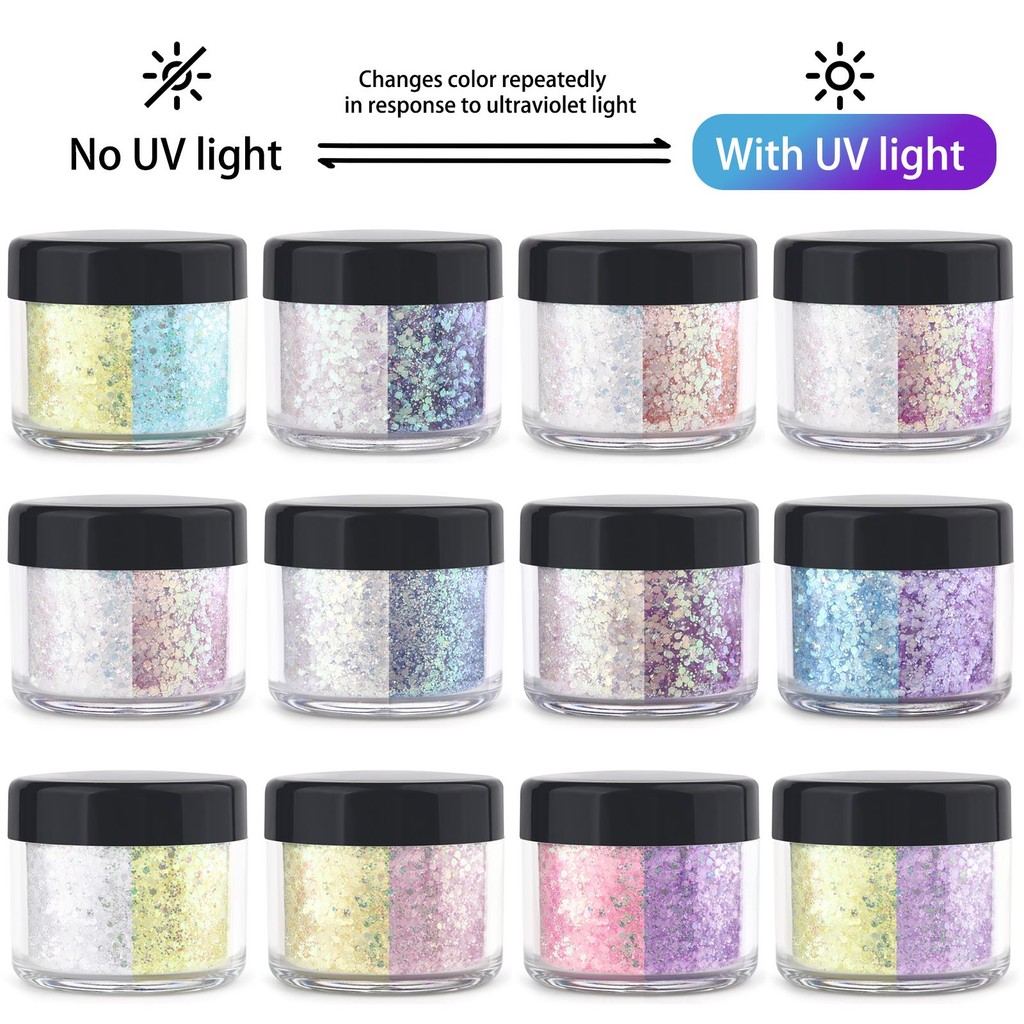 Jual 10g/Bottle UV Sensitive Color Temperature Changing Powder DIY ...