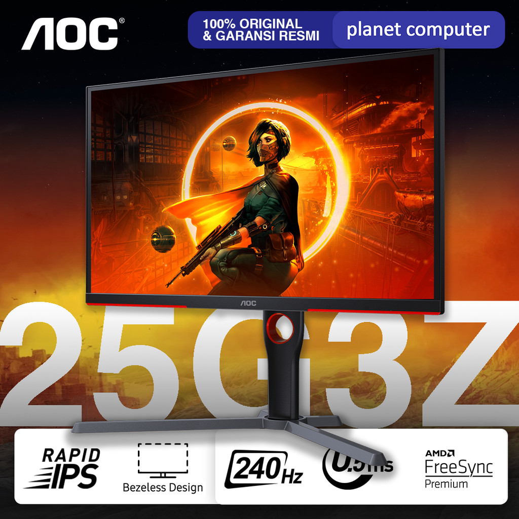 Jual Monitor AOC 25G3Z 25" FAST IPS 240Hz 0.5ms FHD HDR400 Freesync Ergo | Shopee Indonesia