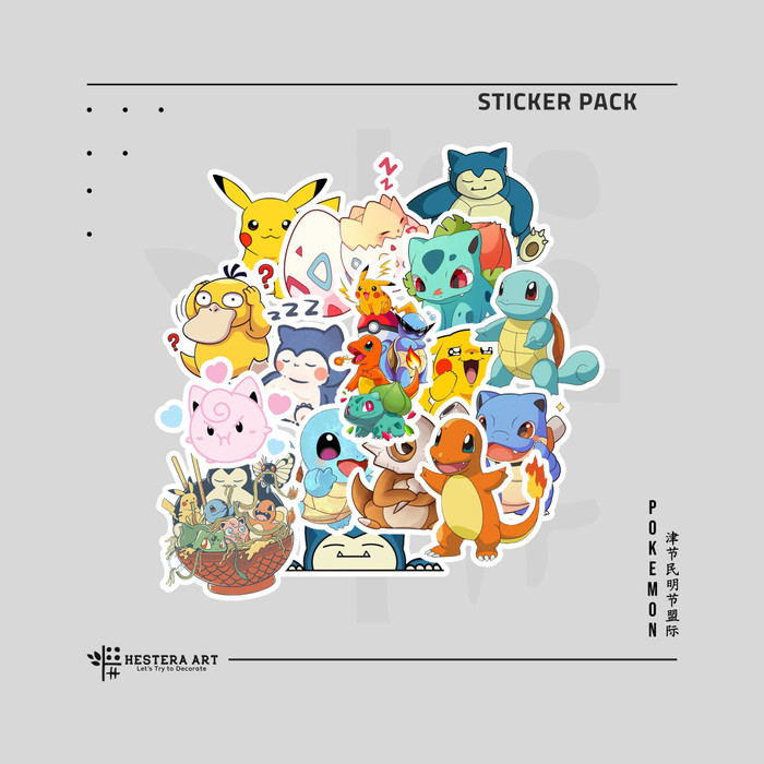Jual Stiker Pack Kartun Sticker Vinyl Doff Laminasi | Stiker Pokemon ...
