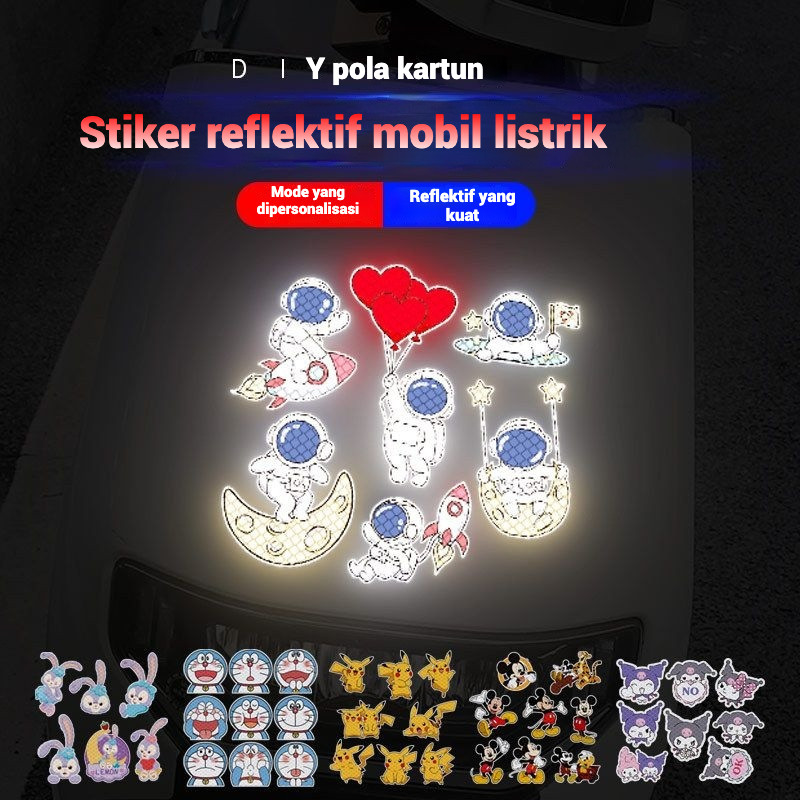 Jual Stiker Reflektif Mobil Listrik/Stiker Dekorasi Mobil/Stiker Motor ...
