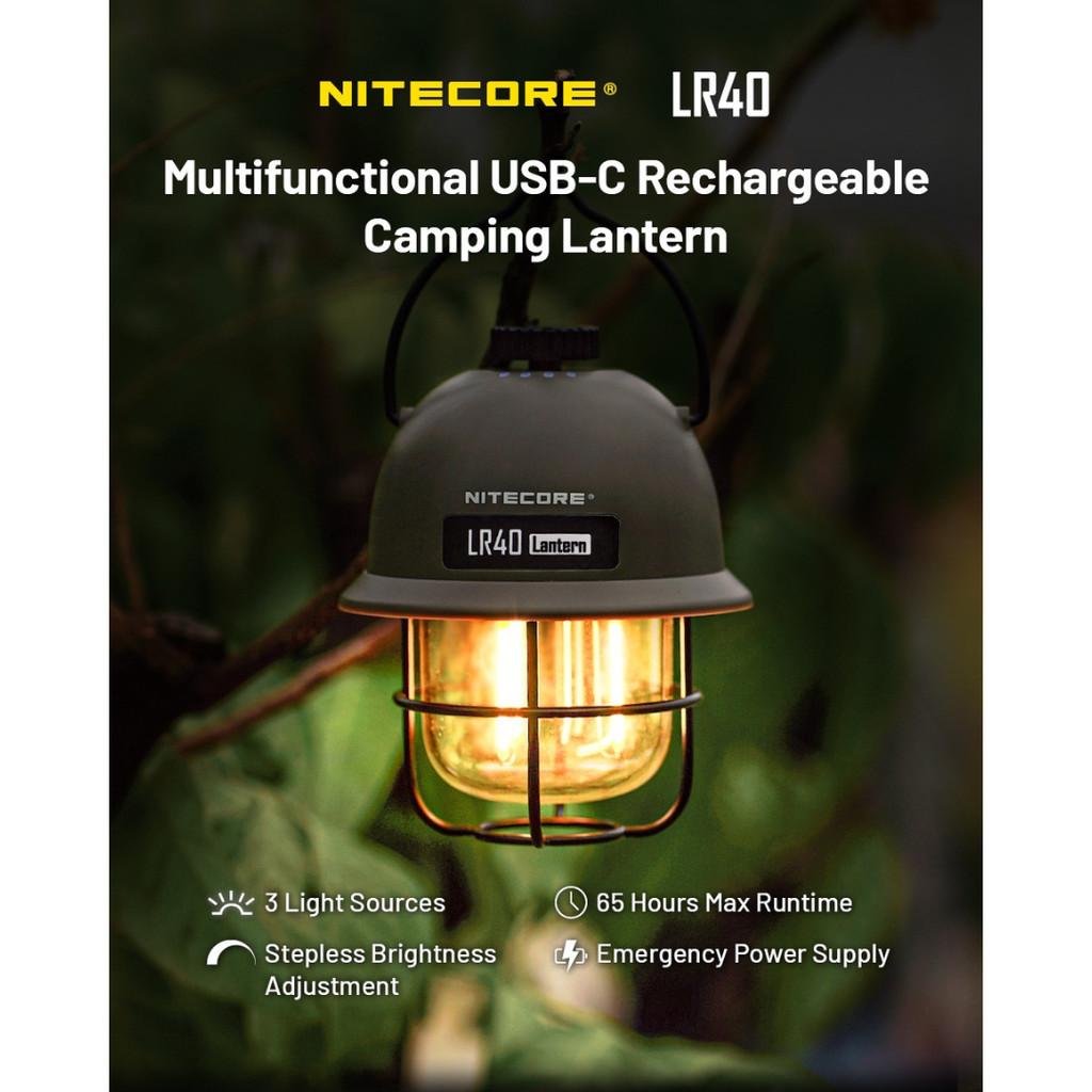 Jual NITECORE Lampu LED Camping Lantern USB 4000mAh 3 Light Sources ...