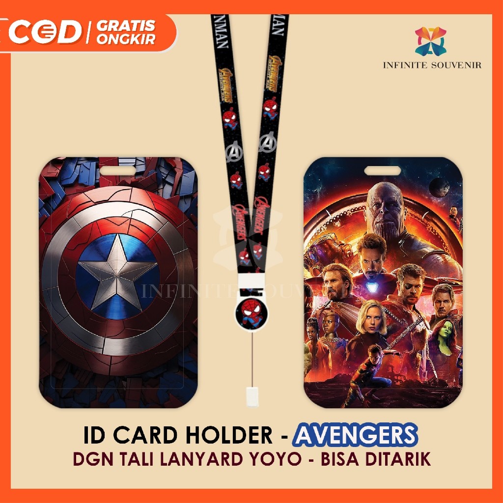 Jual (N017) ID Card Holder Tali Yoyo Avengers / Nametag Yoyo Marvel / Card Holder Yoyo ...