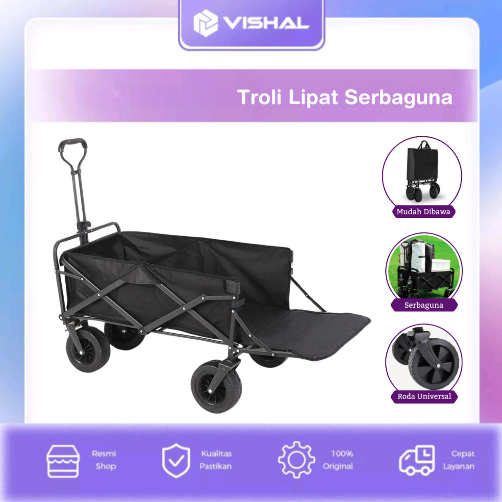 Jual VISHAL Troli Portabel Lipat 5 Inch Multifungsi Troli Lipat Roda 4 ...