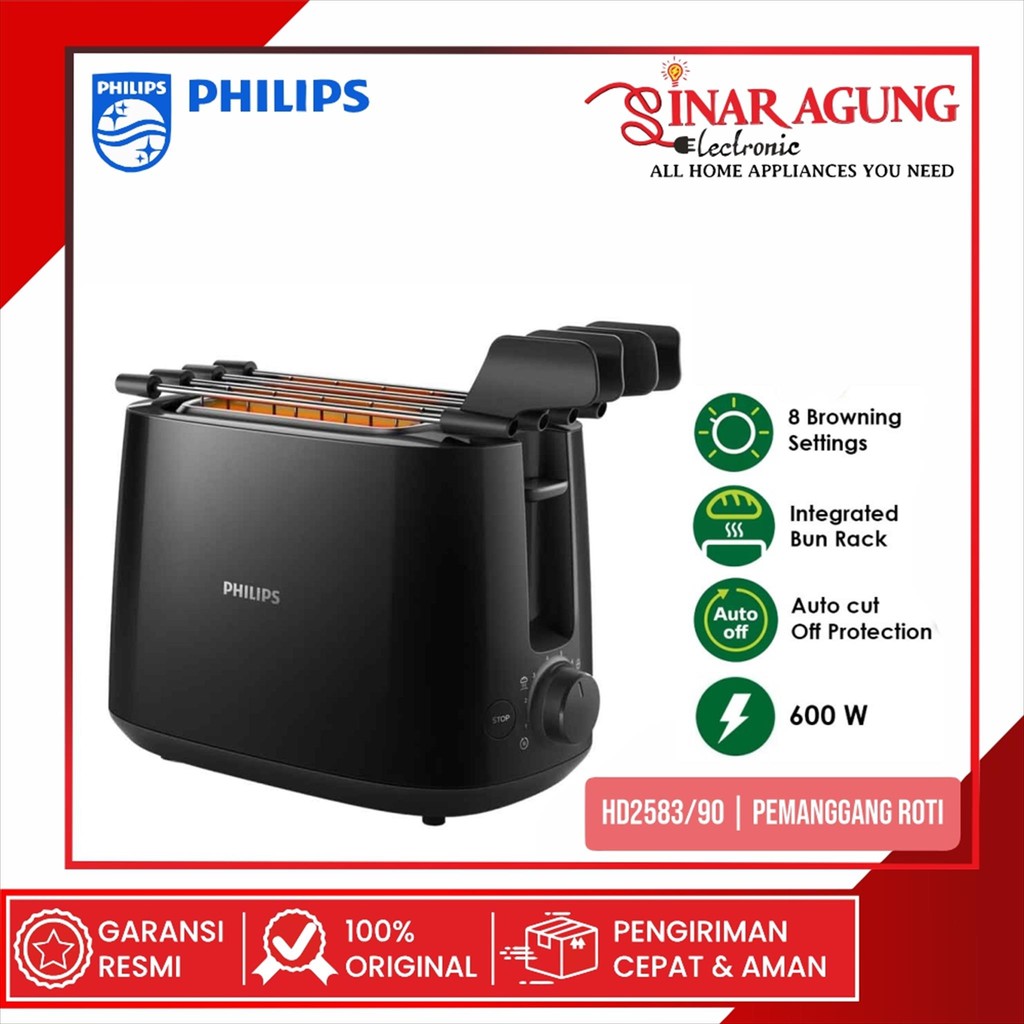 Jual PHILIPS HD2583/90 / HD-2583/90 TOASTER BUNWARMER WITH SANDWICH ...