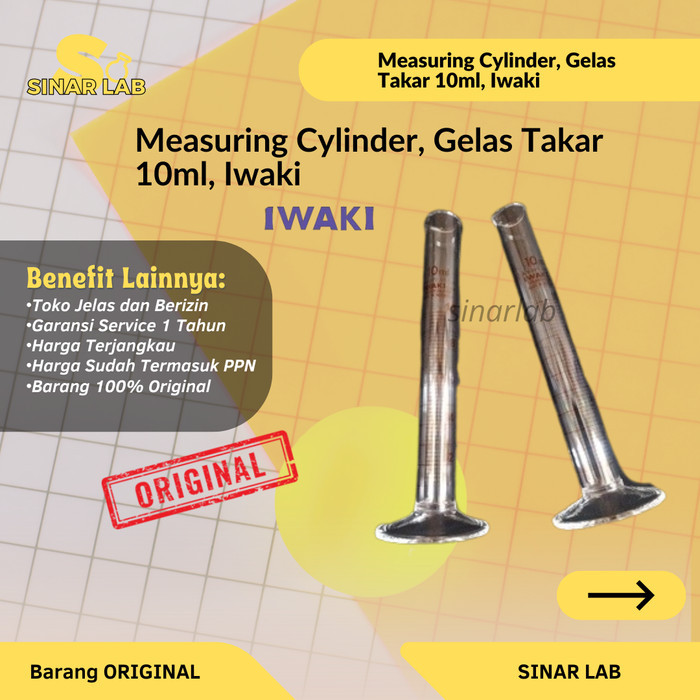 Jual Measuring Cylinder, Gelas Takar 10ml, Iwaki | Shopee Indonesia