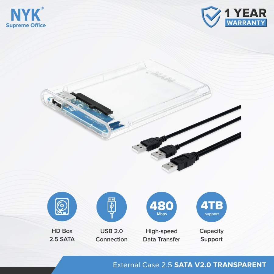 Jual Casing HDD Hardisk Eksternal NYK 2.5 USB 2.0 Transparan external case | Shopee Indonesia