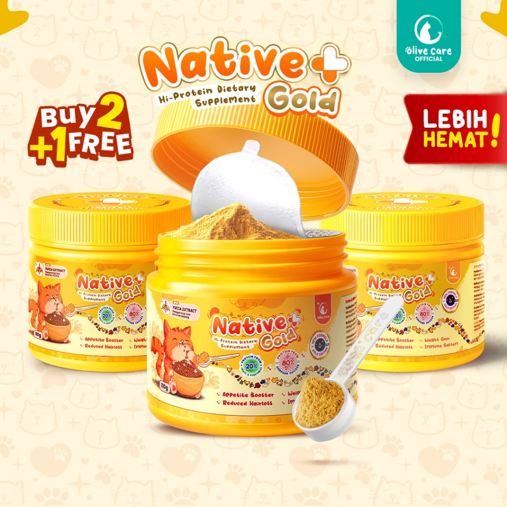 Jual Olive Care Vitamin Kucing Bundling NATIVE+ GOLD (Beli 2 GRATIS 1 ...