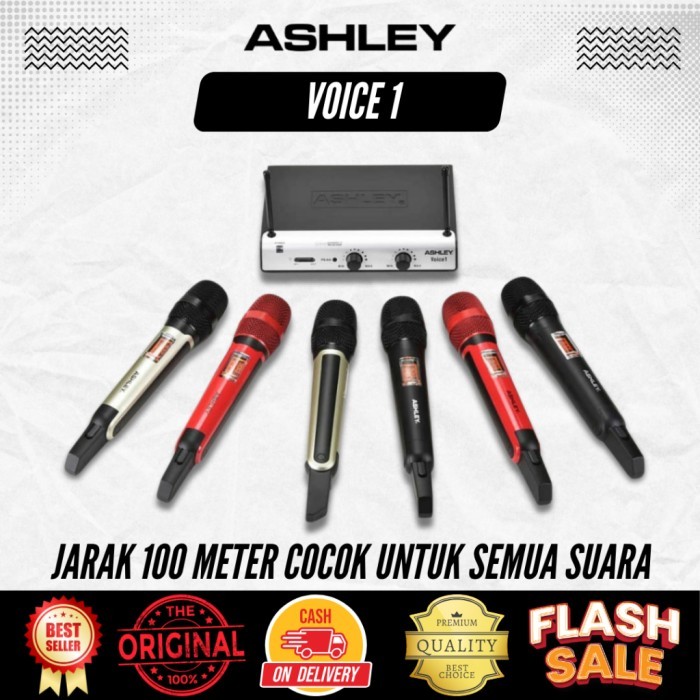 Jual Mic Wireless Ashley Voice 1 Jarak 100 Meter Original Produk ...