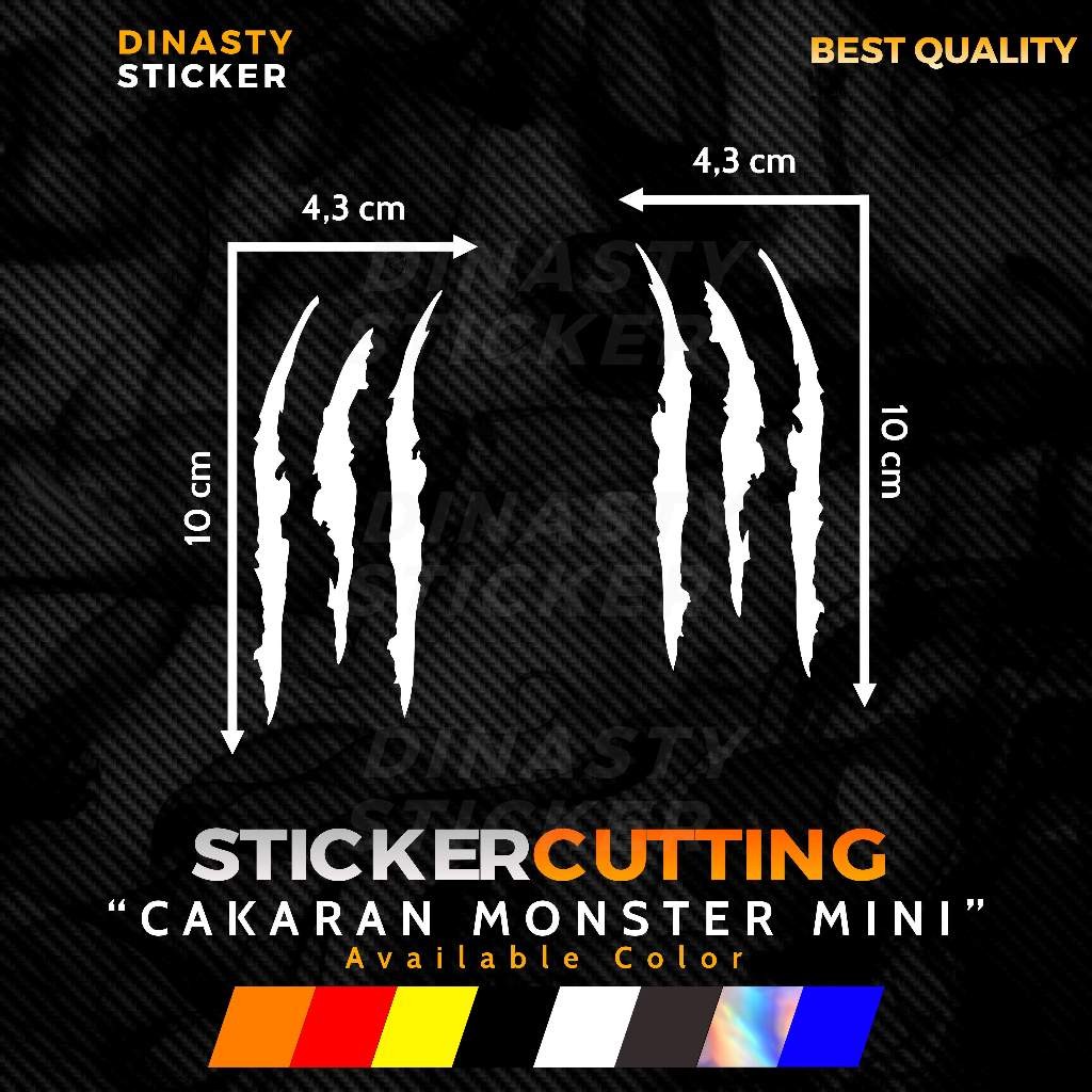Jual STICKER STIKER CUTTING CAKARAN MONSTER CAKAR MINI VIRAL HEADLAMP ...