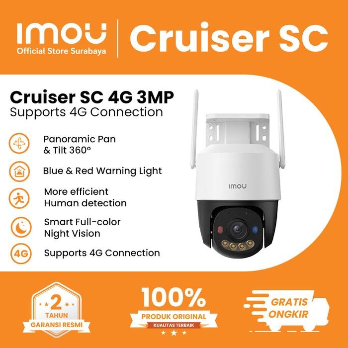 Jual Imou Cruiser SC 3MP 4G Blue & Red Warning Light Smart Full-color ...