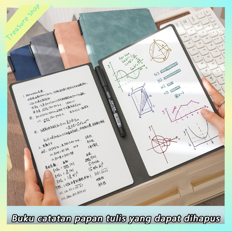 Jual Portable A5 Whiteboard Notebook PU Leather with Pen Draf Buku ...