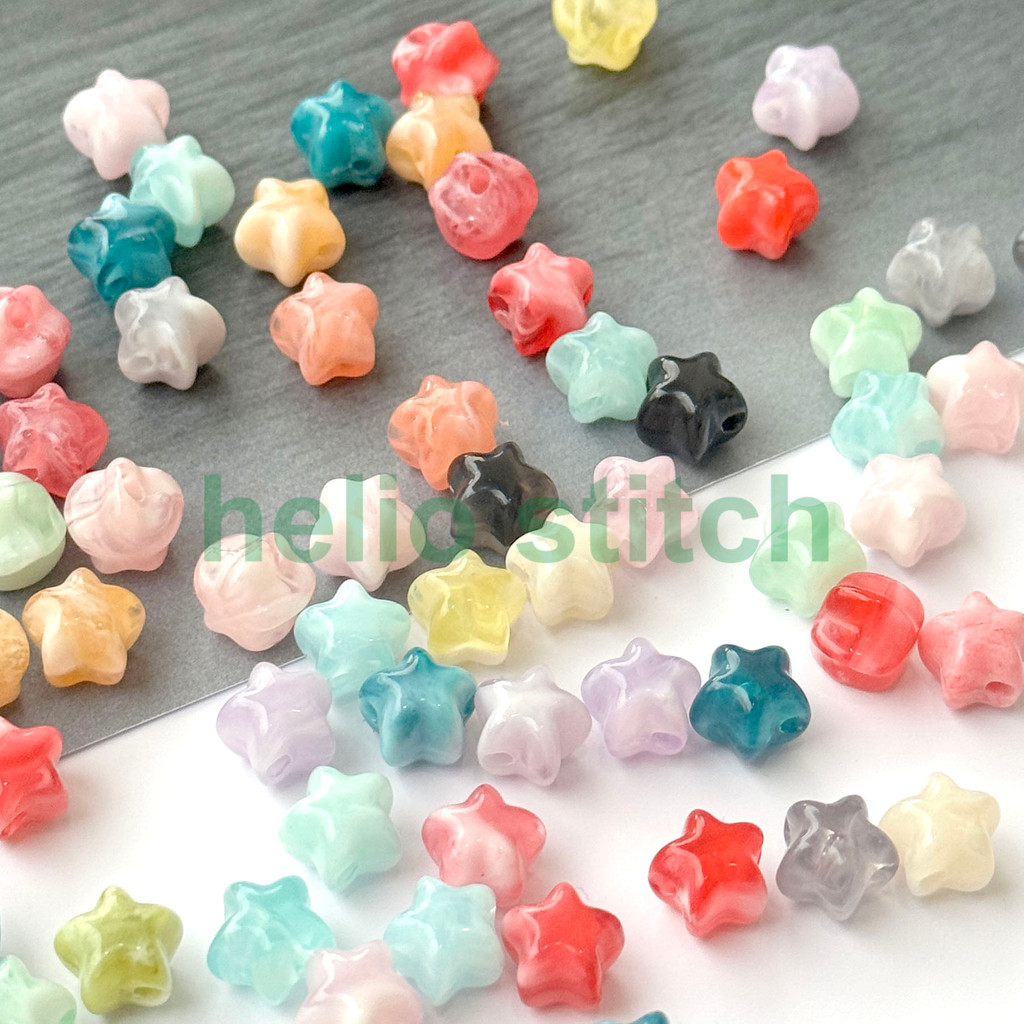 Jual 10 gr Manik-manik Akrilik Corak Marmer - MARBLE STAR BINTANG ...