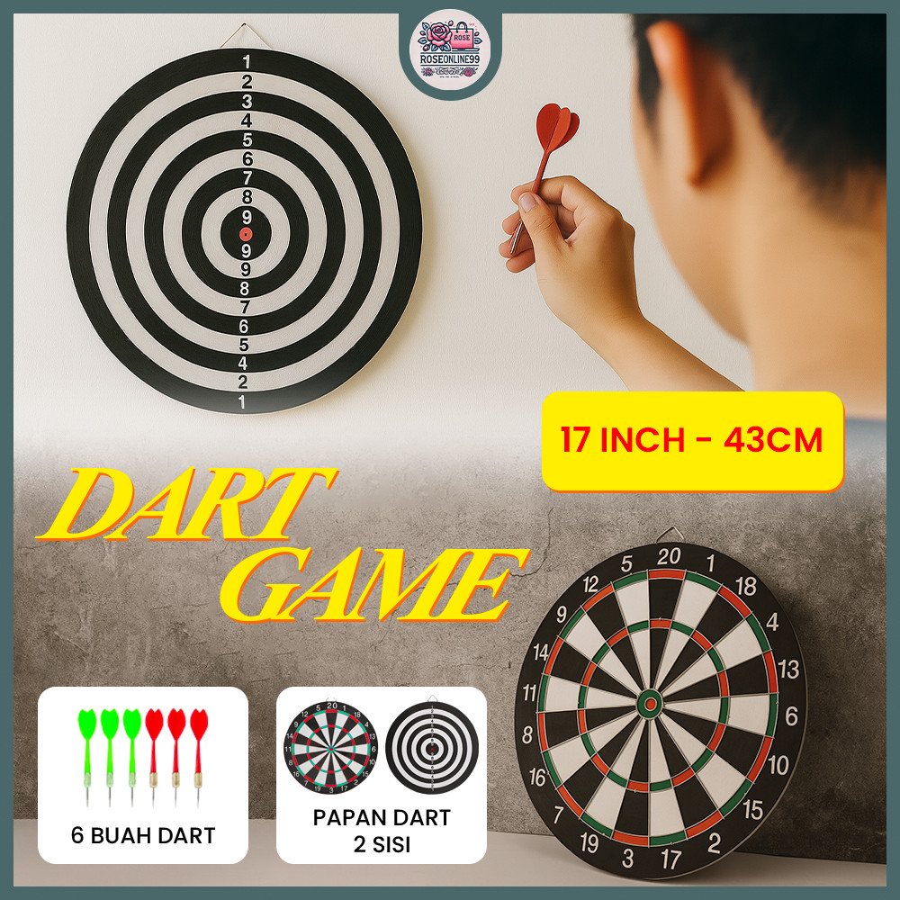 Jual RO Dart Game Papan Dart Board Besar 17 inch 43cm | Shopee Indonesia