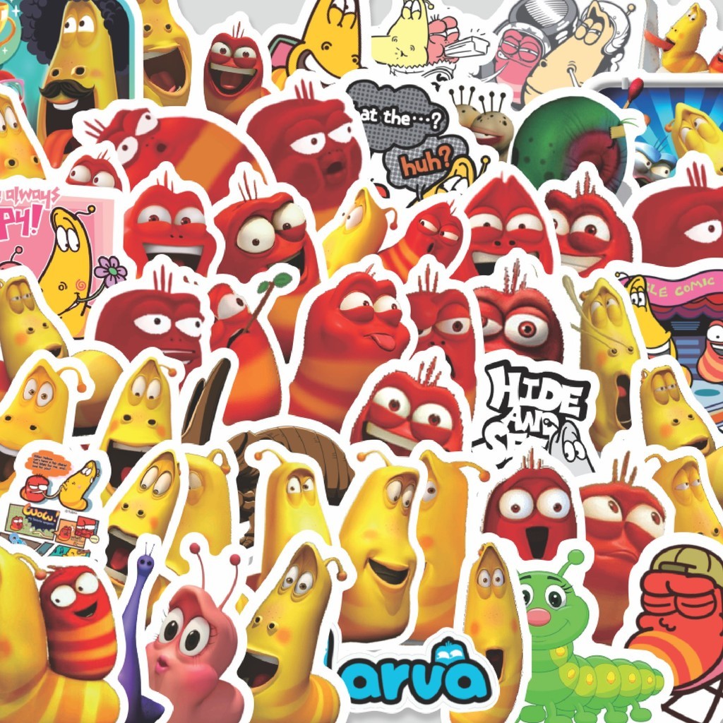 Jual Stiker Cutting Pack Sticker Kartun Larva Sticker Isi 100Pcs Series ...