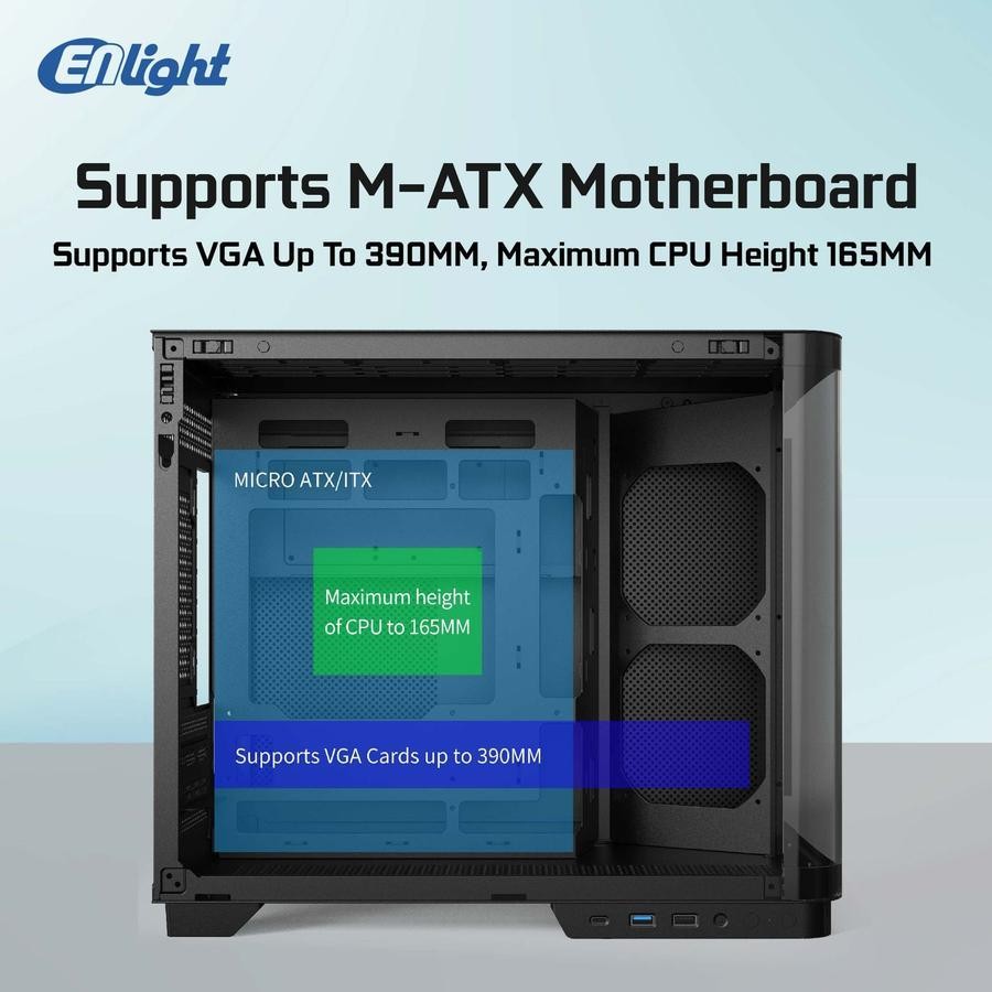 Jual ENLIGHT Z11 ATX PC Case - Digital Display - Black | Shopee Indonesia