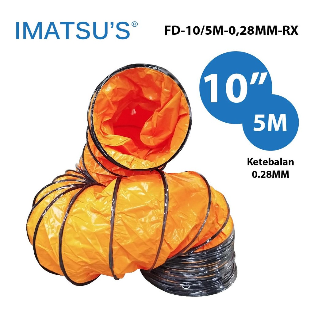 Jual Selang Portable Blower Ventilator 10 Inch 5 / 10 Meter Flexible Duct Hose Exhaust PVC 10 ...