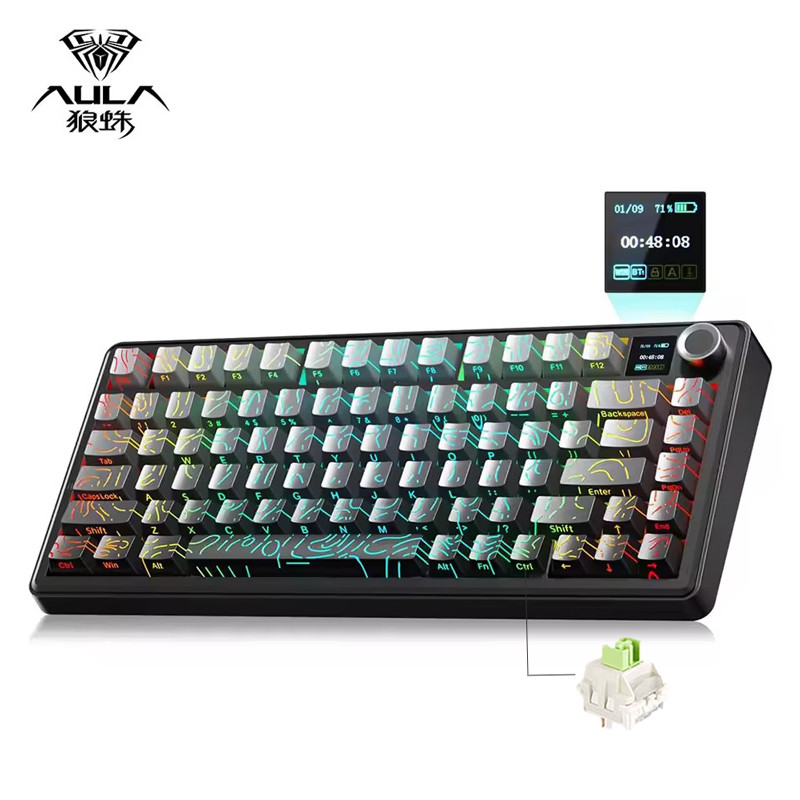 Jual AULA F75 MAX Gaming Mechanical Keyboard 75% Wired/Bluetooth/2.4G Hot-Swap RGB E-sports ...