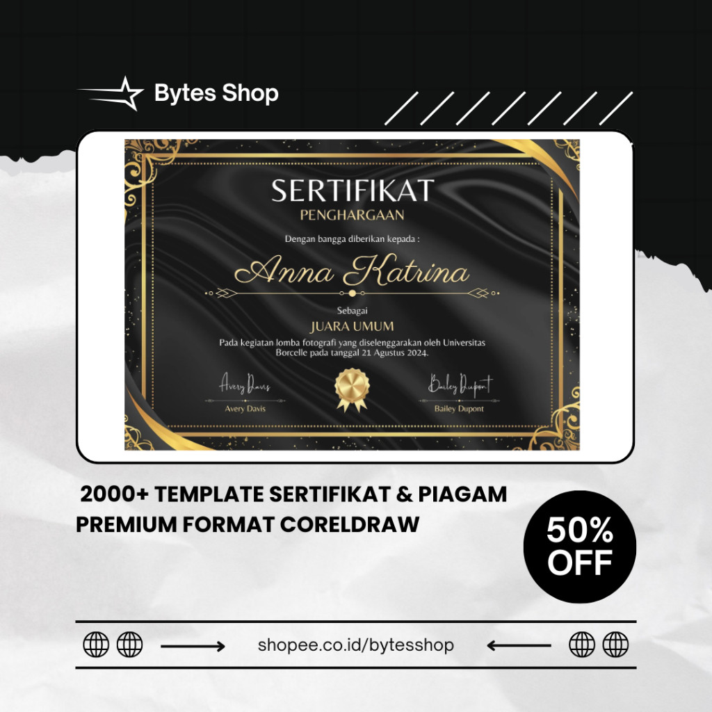 Jual UPDATE 1000+ Template Sertifikat & Piagam Premium Format Coreldraw ...