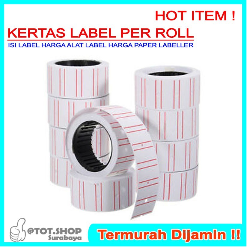 Jual [Min 5] [PER ROLL] ISI LABEL HARGA [1 Baris] ALAT PRICE LABELLER ...