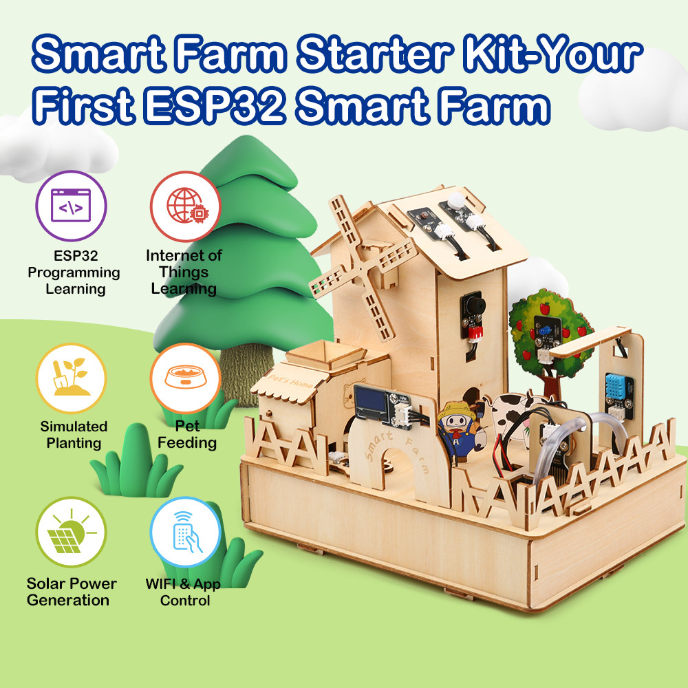 Jual ACEBOTT Smart Farm Home STEM STEAM Starter Kit Wooden House IoT Wifi Blockly Programming ...