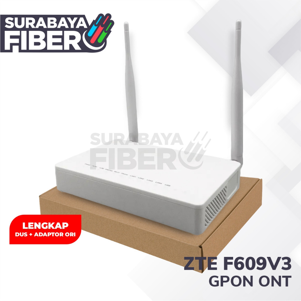 Jual XPON ONU ZTE F609 V3 Unit Lengkap Dus + Adaptor Ori - Modem Router ...