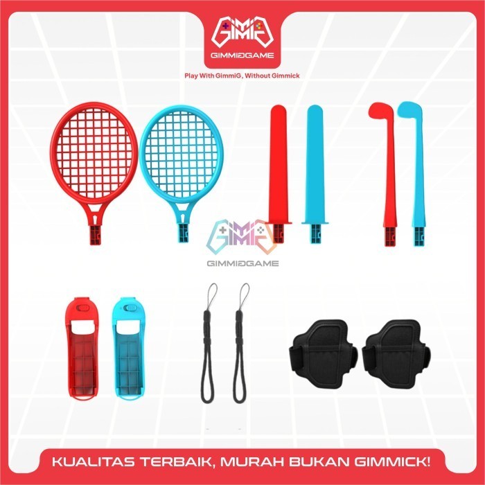 Jual 12 in 1 Lucky Fox Sports Kit Tennis Leg Strap Nintendo Switch OLED ...