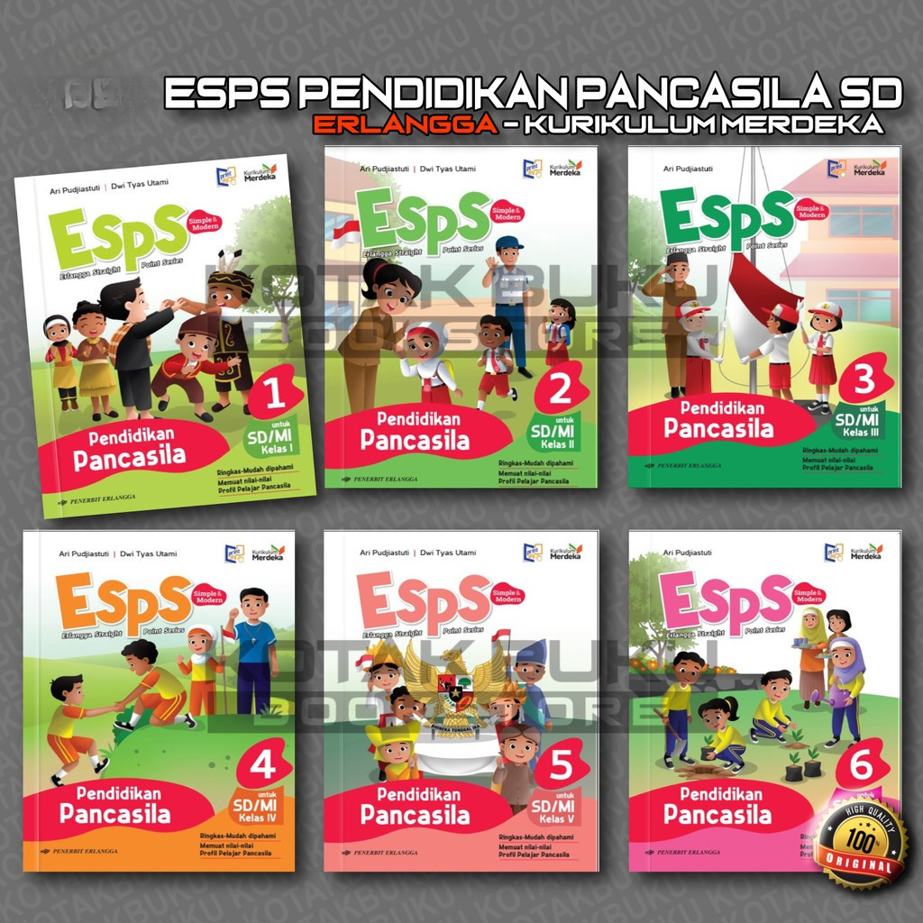 Jual ( ERLANGGA ) Buku ESPS Pendidikan Pancasila Kelas 1 2 3 4 5 6 SD/MI Kurikulum Merdeka ...