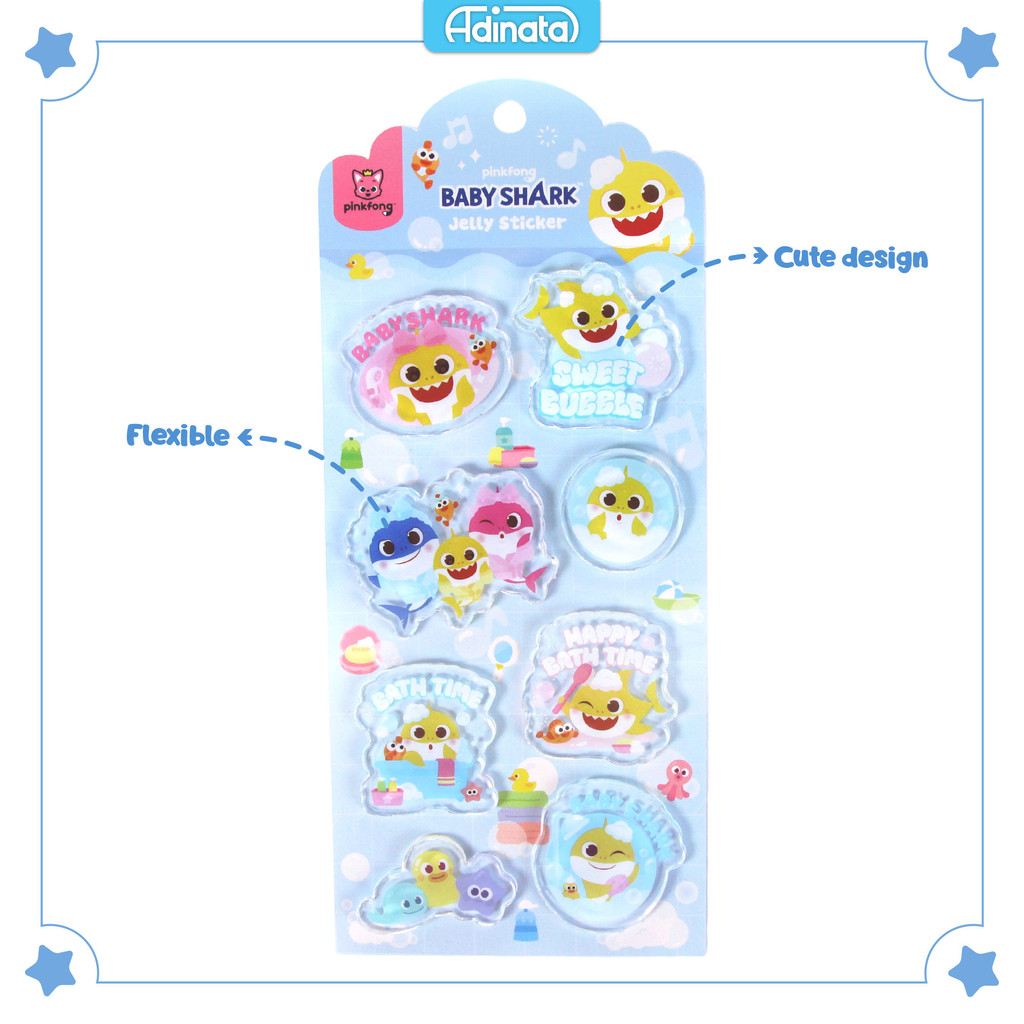 Jual Baby Shark Jelly Embossed Stickers 2430-6159 - Adinata / Sticker ...