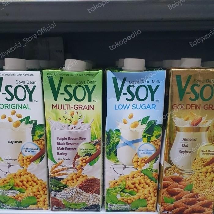 Jual V-Soy Plant Based Soybean Milk 1L Original / Low Sugar / Multi ...