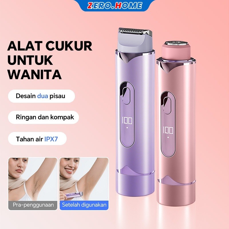 Jual Alat cukur mini tahan air dua kepala wanita alat cukur mini tahan air ketiak dan bagian ...