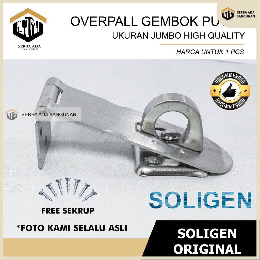 Jual SAB Overpal Gembok SOLIGEN Large Stainless Steel Grendel Kunci ...