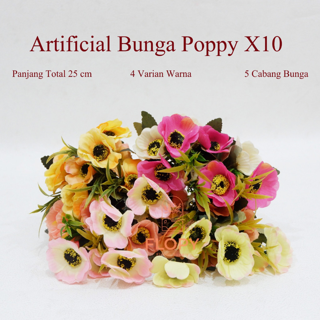 Jual [ 5 Tangkai ] Artificial Bunga Poppy Daisy / Artificial Bunga ...