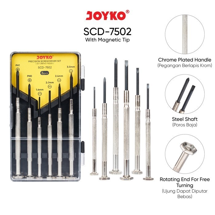 Jual Precision Screwdriver Set Obeng Presisi Joyko SCD-7502 with Magnet ...