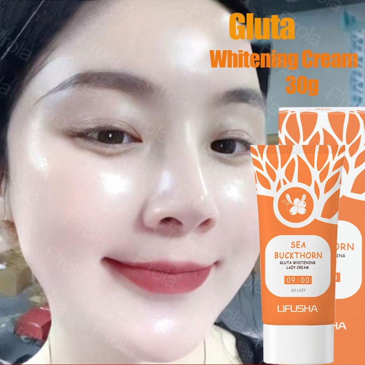 Jual 100% Original Gluta Whitening Lazy Cream 30g Krim Siang Pemutih ...