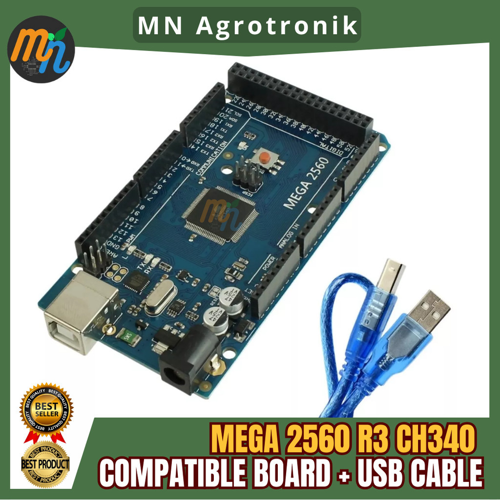Jual ARDUINO MEGA 2560 R3 CH340 COMPATIBLE BOARD + USB CABLE | Shopee ...