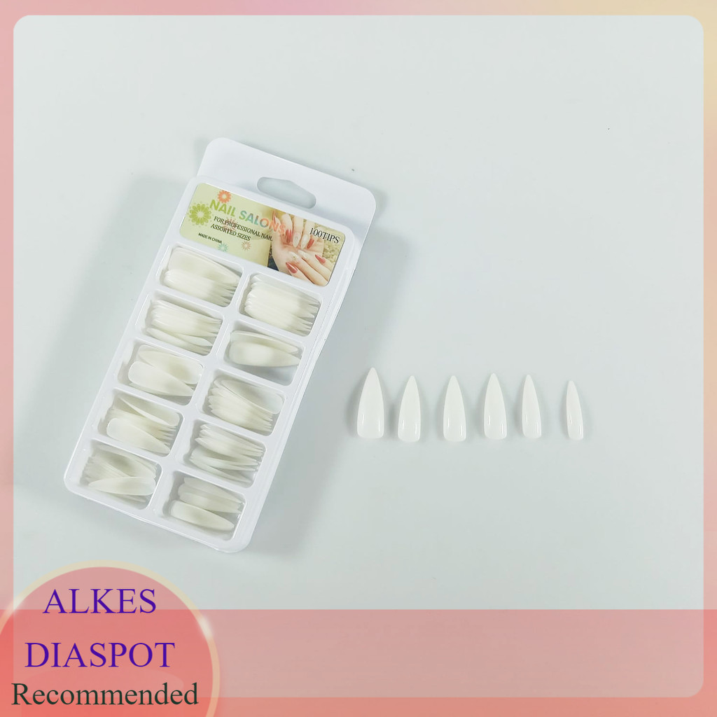 Jual [DiaSpot] NAIL SALONS Kuku Palsu Tempel Fake Nails Acrylic Natural ...