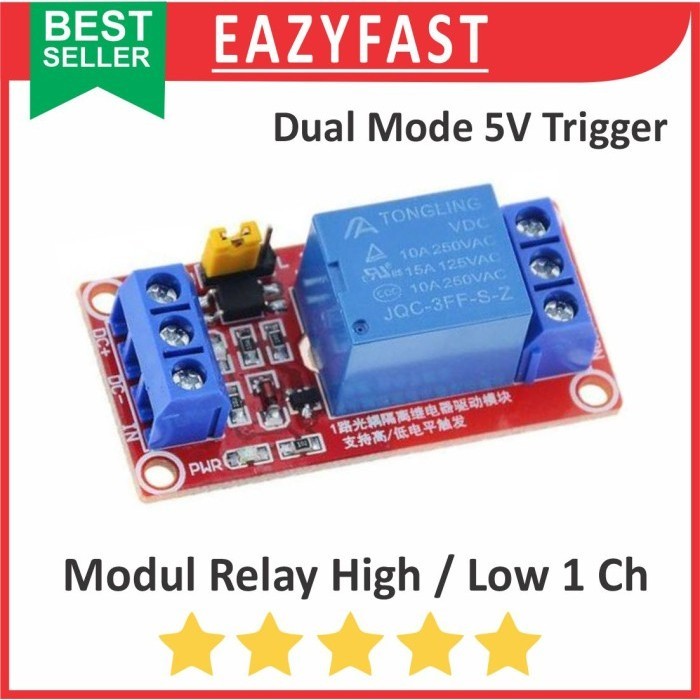 Jual Modul Relay Active Aktif High Low Level Trigger 1Ch 1 Ch Chanel Channel 5 V Volt 5V Module ...