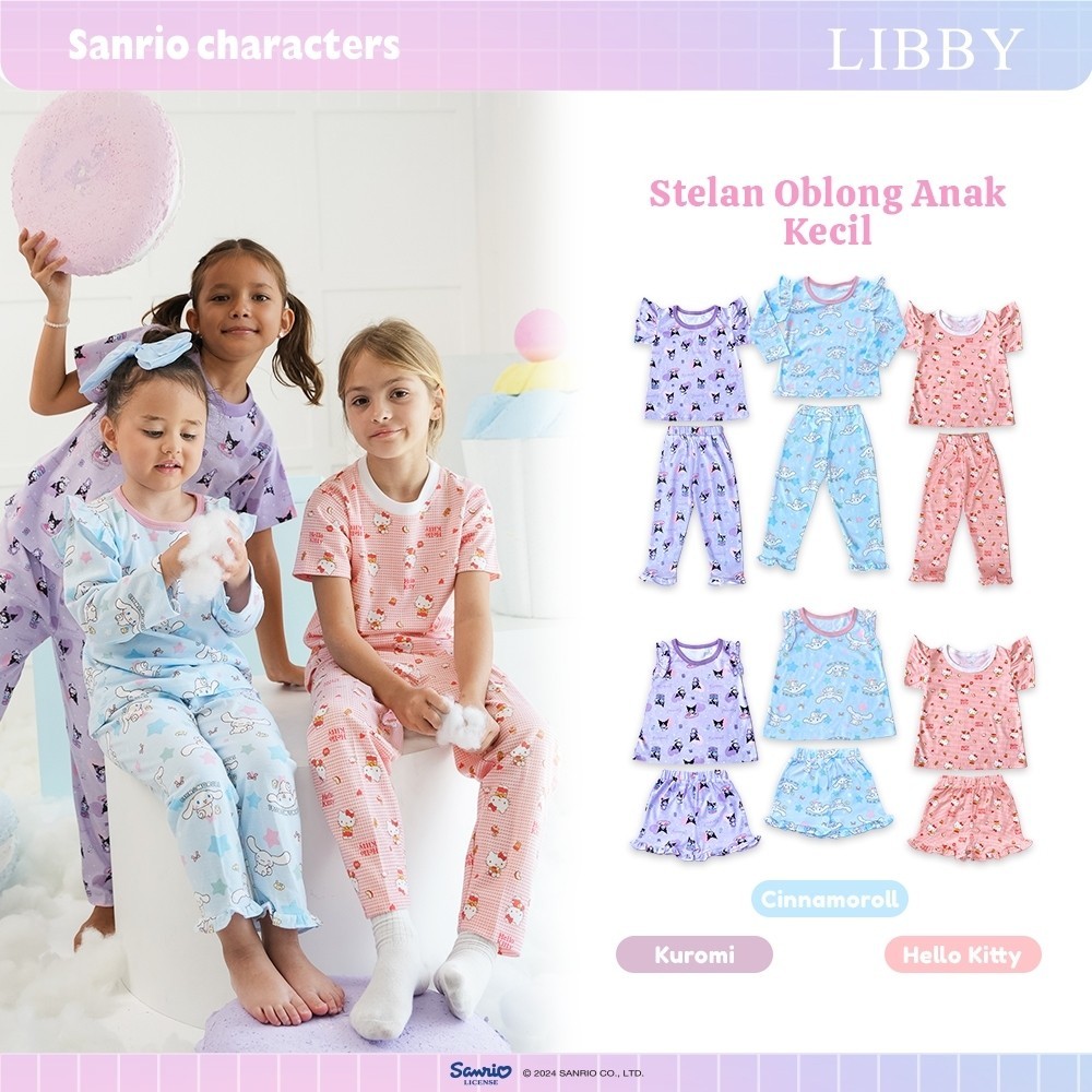 Jual LIBBY Sanrio - Stelan Piyama Oblong Anak Perempuan Kuromi Cinnamoroll Hello Kitty (1 Stel ...